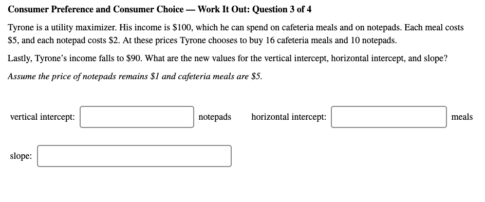 Solved Consumer Preference and Consumer Choice — Work It | Chegg.com