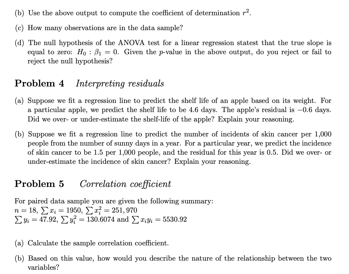 Solved Problem 3 Regression and ANOVA The following script | Chegg.com