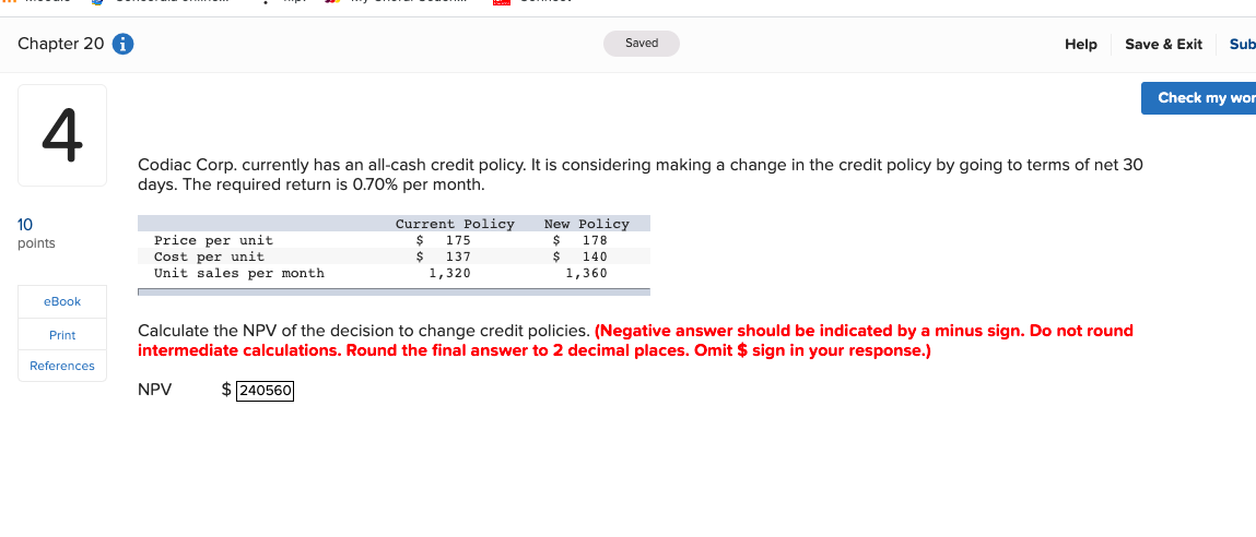 Solved Chapter 20 Saved Help Save & Exit Sub Check my wor 4 | Chegg.com