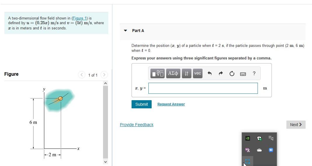 Solved A two-dimensional flow field shown in (Figure 1) is | Chegg.com