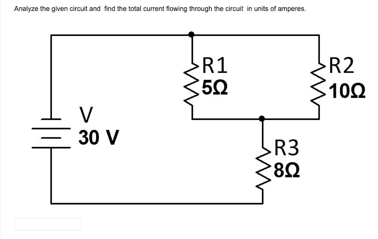 Solved Analyze the given circuit and find the total current | Chegg.com