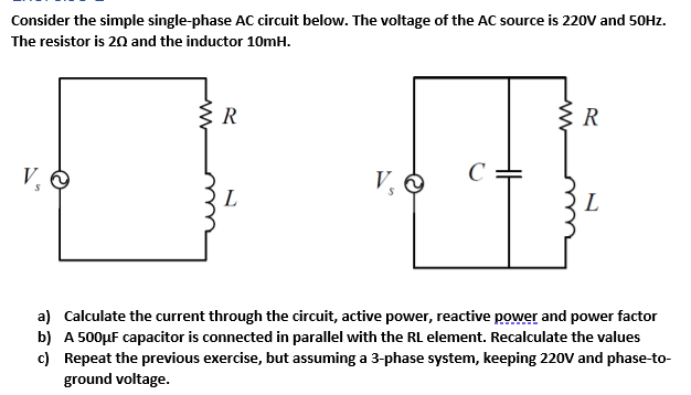 Solved Consider the simple single-phase AC circuit below. | Chegg.com