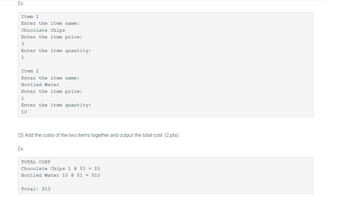 Solved 7.7 Lab Exercise 7b: Online shopping cart Write and | Chegg.com