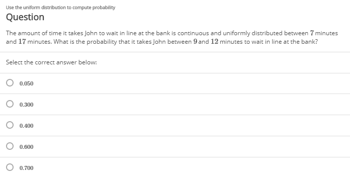 Solved Use the uniform distribution to compute probability | Chegg.com