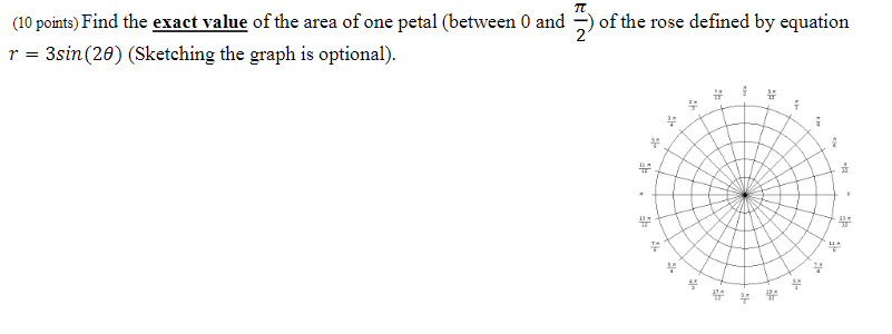 Solved 17/0 of the rose defined by equation 주 (10 points) | Chegg.com
