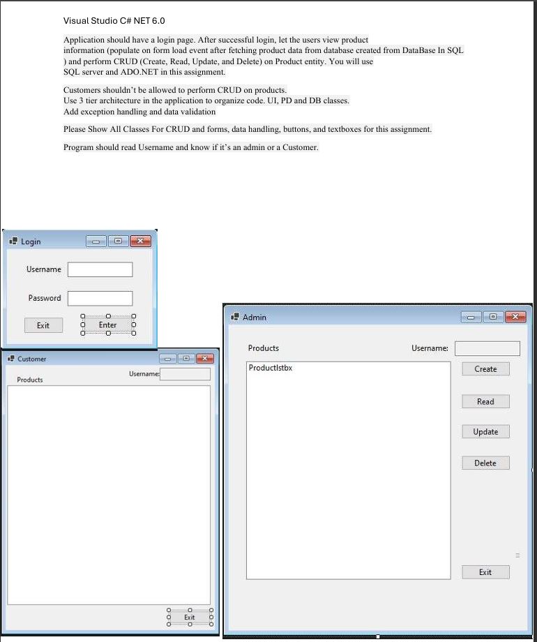 Solved Visual Studio C# NET 6.0Application should have a | Chegg.com