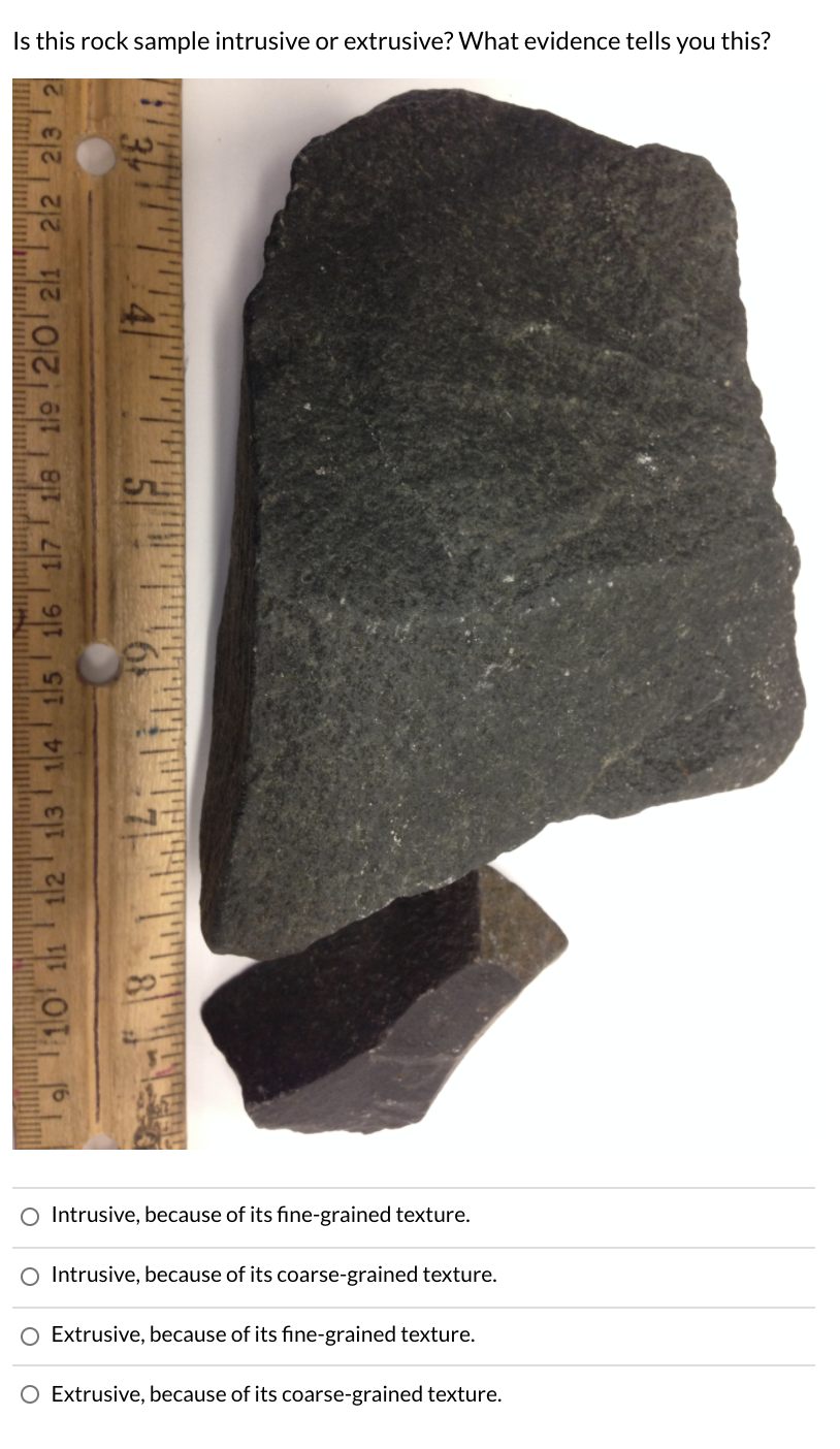 Solved Is this rock sample intrusive or extrusive? What | Chegg.com