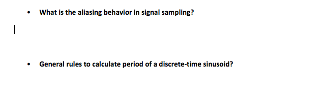 Solved What is the aliasing behavior in signal sampling? | Chegg.com