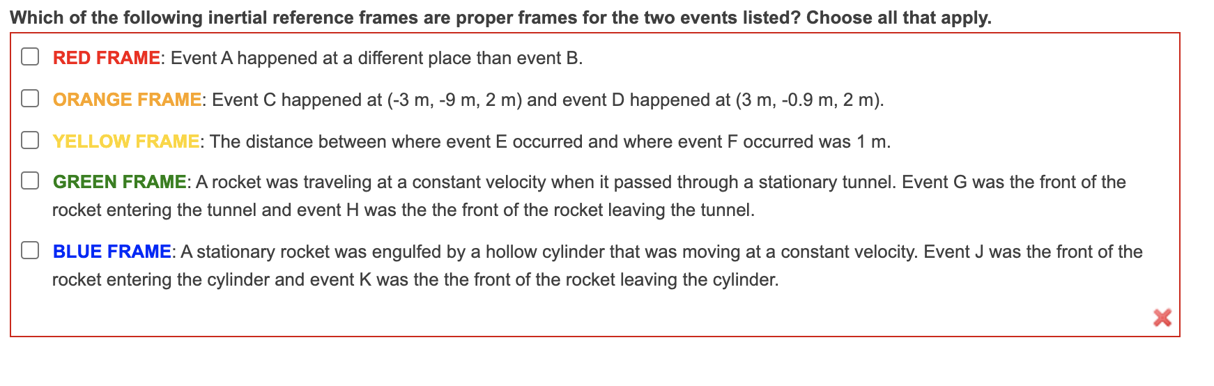 Solved Which of the following inertial reference frames are | Chegg.com