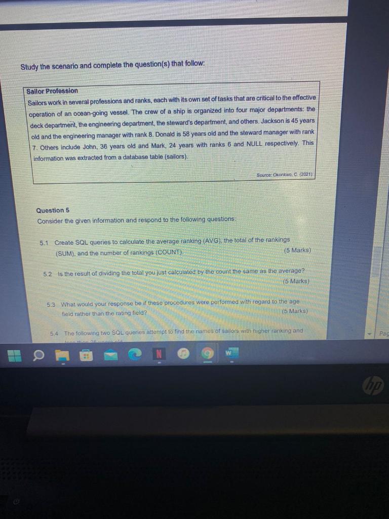 Solved Study the scenario and complete the question(s) that | Chegg.com