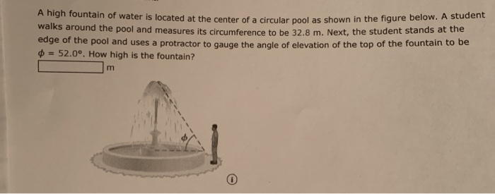 Solved A high fountain of water is located at the center of | Chegg.com