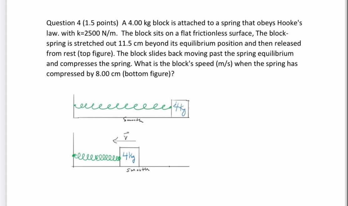 Solved Question 4 ( 1.5 points) A 4.00 kg block is attached | Chegg.com