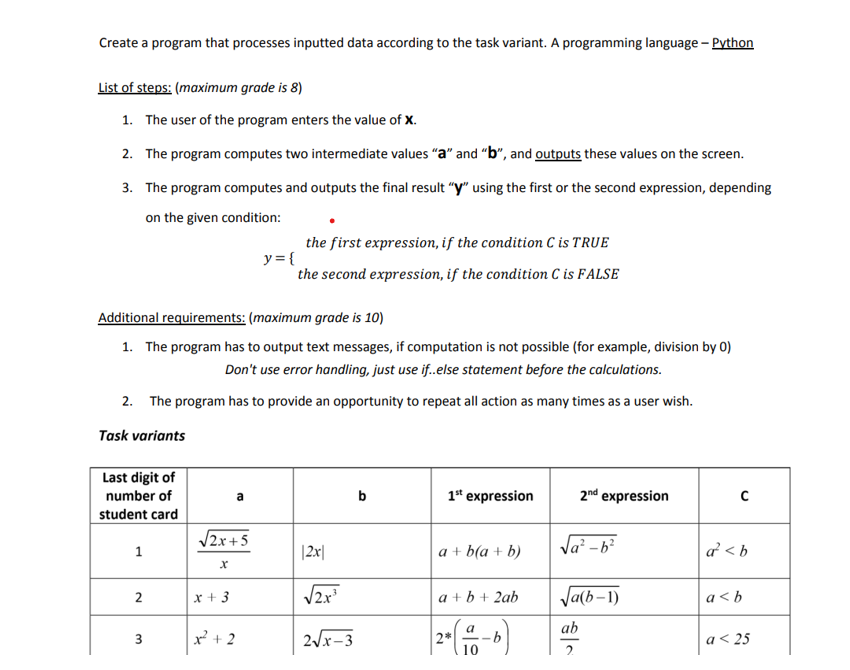 Solved Please solve for variant 3. ﻿Create a program that | Chegg.com