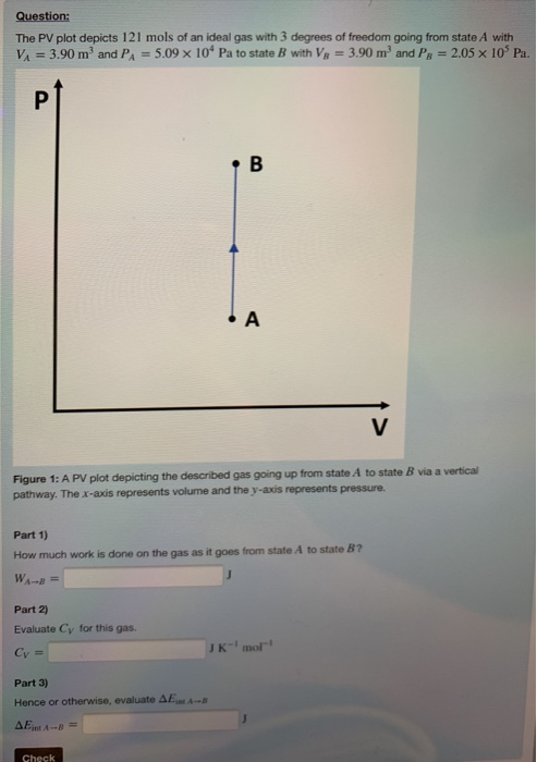 Solved The PV plot depicts 121 mols of an ideal gas with 3 | Chegg.com