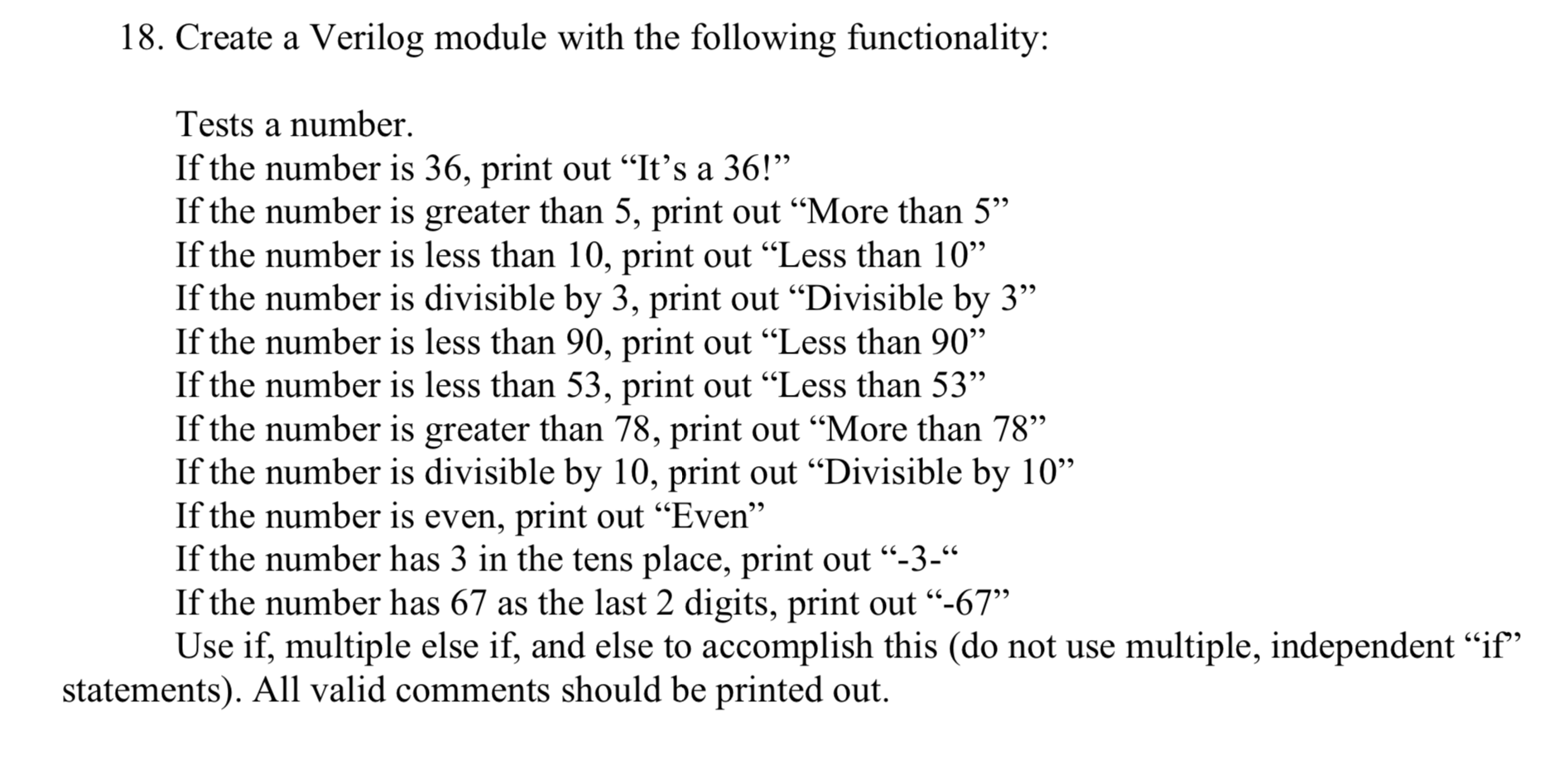 18. Create a Verilog module with the following | Chegg.com