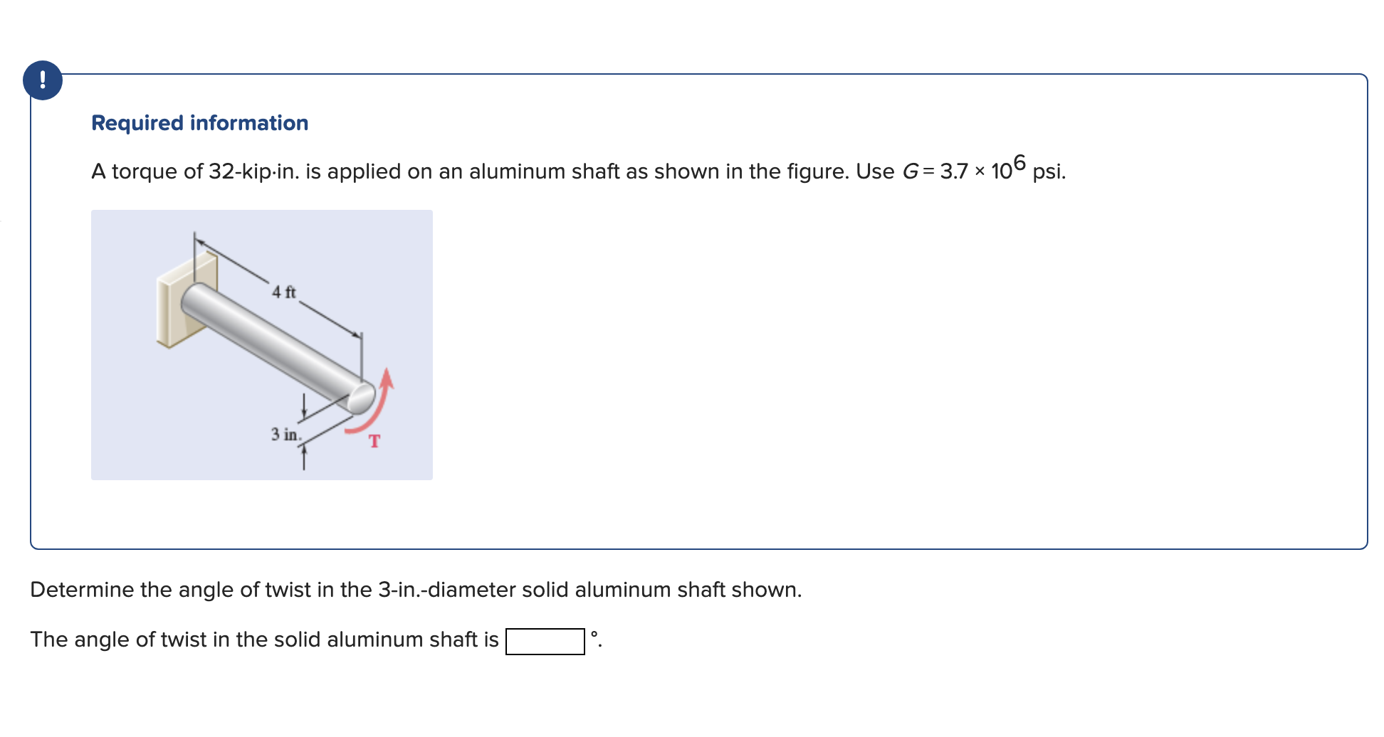 Solved Required information A torque of 32-kip.in. is | Chegg.com