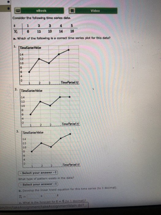 Solved eBook Video Consider the following time series data. | Chegg.com