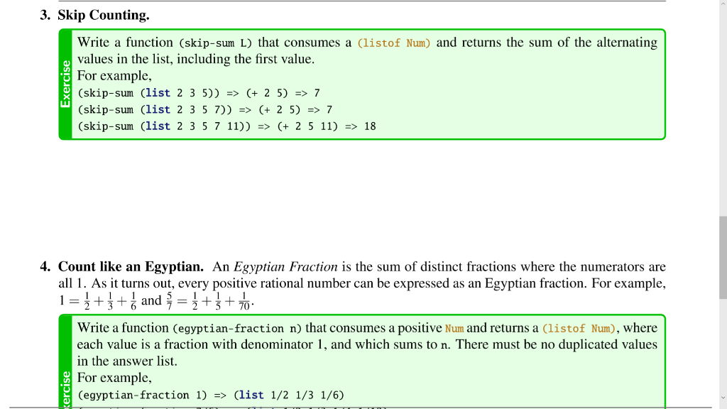 Solved 3. Skip Counting. Write a function (skip-sum L) that | Chegg.com