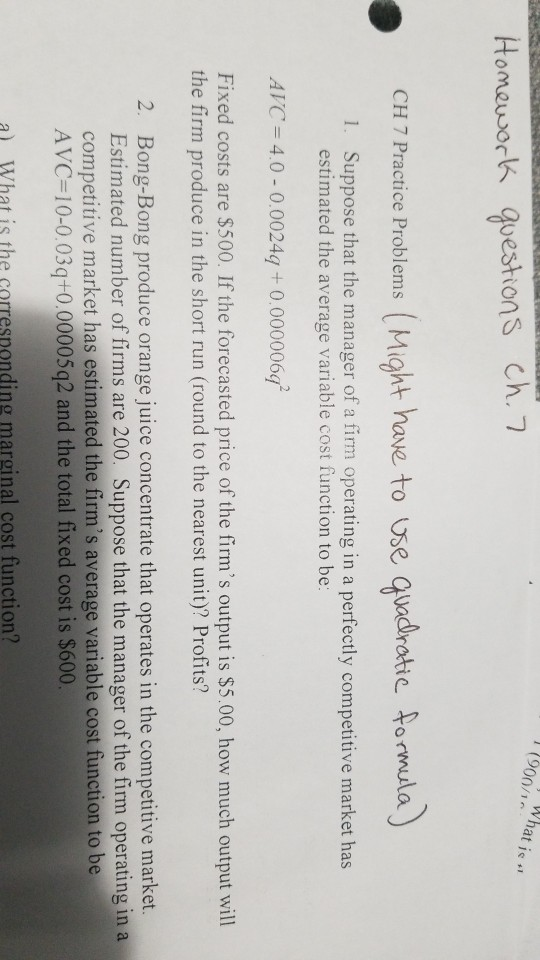 Solved 1900/10) What is + Homework questions ch.7 CH 7 | Chegg.com