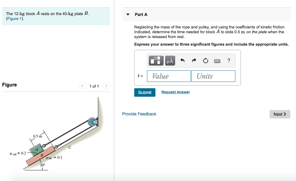 Solved The 12-kg block A rests on the 40-kg plate B (Figure | Chegg.com
