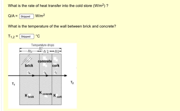 Solved A cold store has a wall comprising (12) cm of brick | Chegg.com