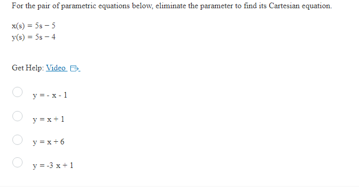 Solved For the pair of parametric equations below, eliminate | Chegg.com