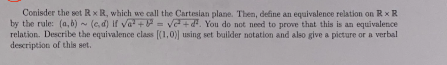 Solved Conisder the set R×R, ﻿which we call the Cartesian | Chegg.com