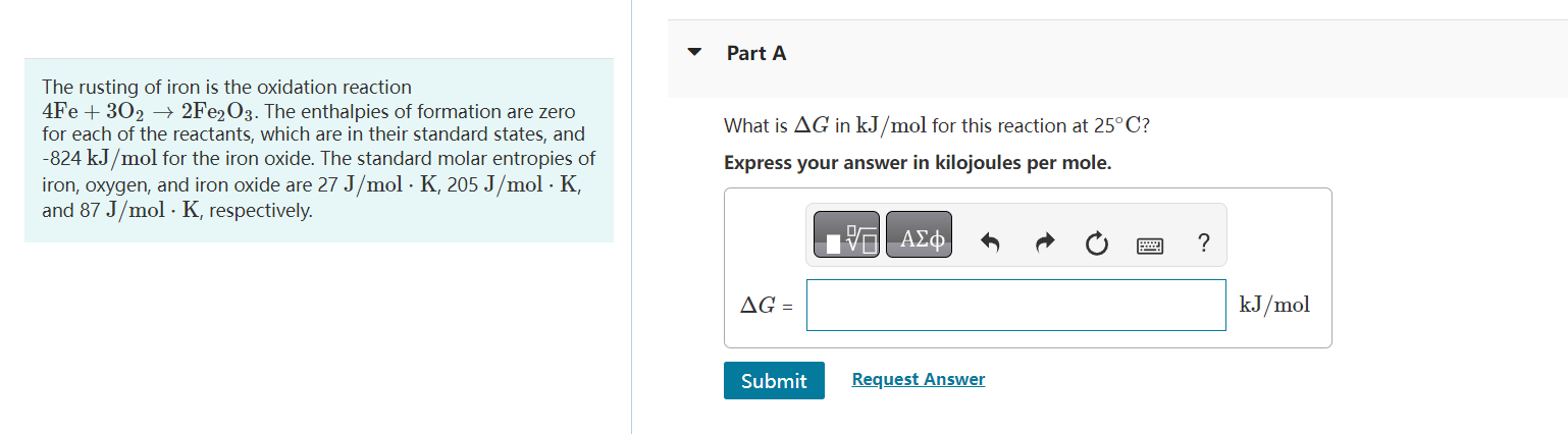 Solved The rusting of iron is the oxidation reaction | Chegg.com