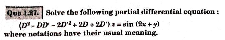 Solved Quo 1.27. Solve the following partial differential | Chegg.com