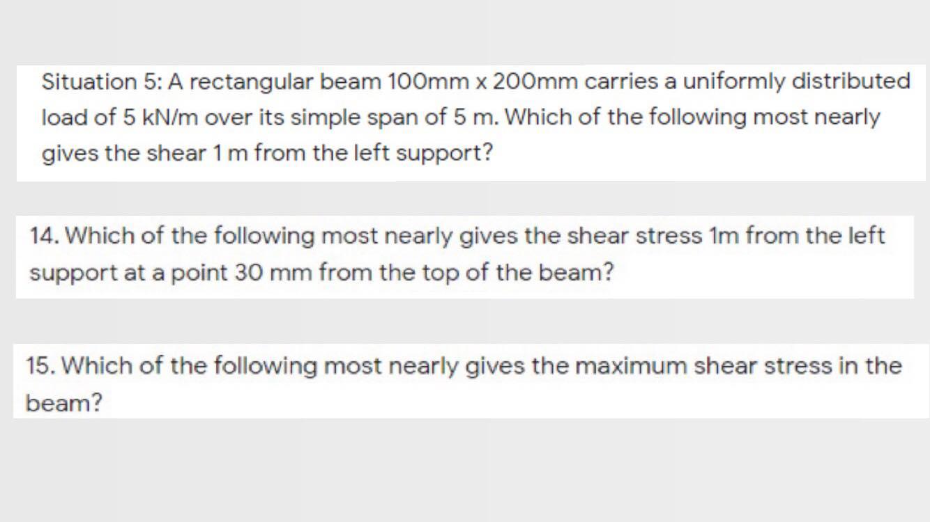 Solved Situation 5: A rectangular beam 100mm x 200mm carries | Chegg.com