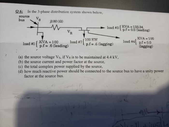 Solved 06: In the 3-phase distribution system shown below, | Chegg.com