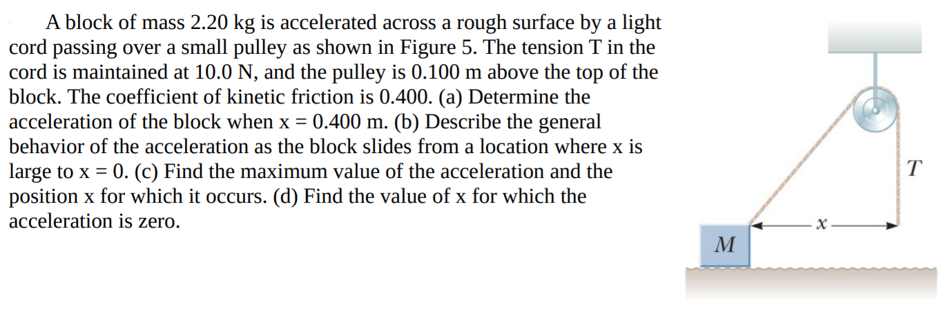 Solved A block of mass 2.20 kg is accelerated across a rough | Chegg.com