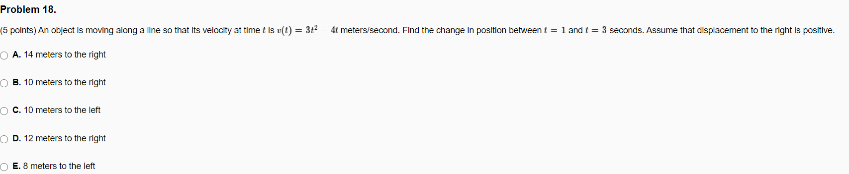 Solved Problem 18. (5 points) An object is moving along a | Chegg.com