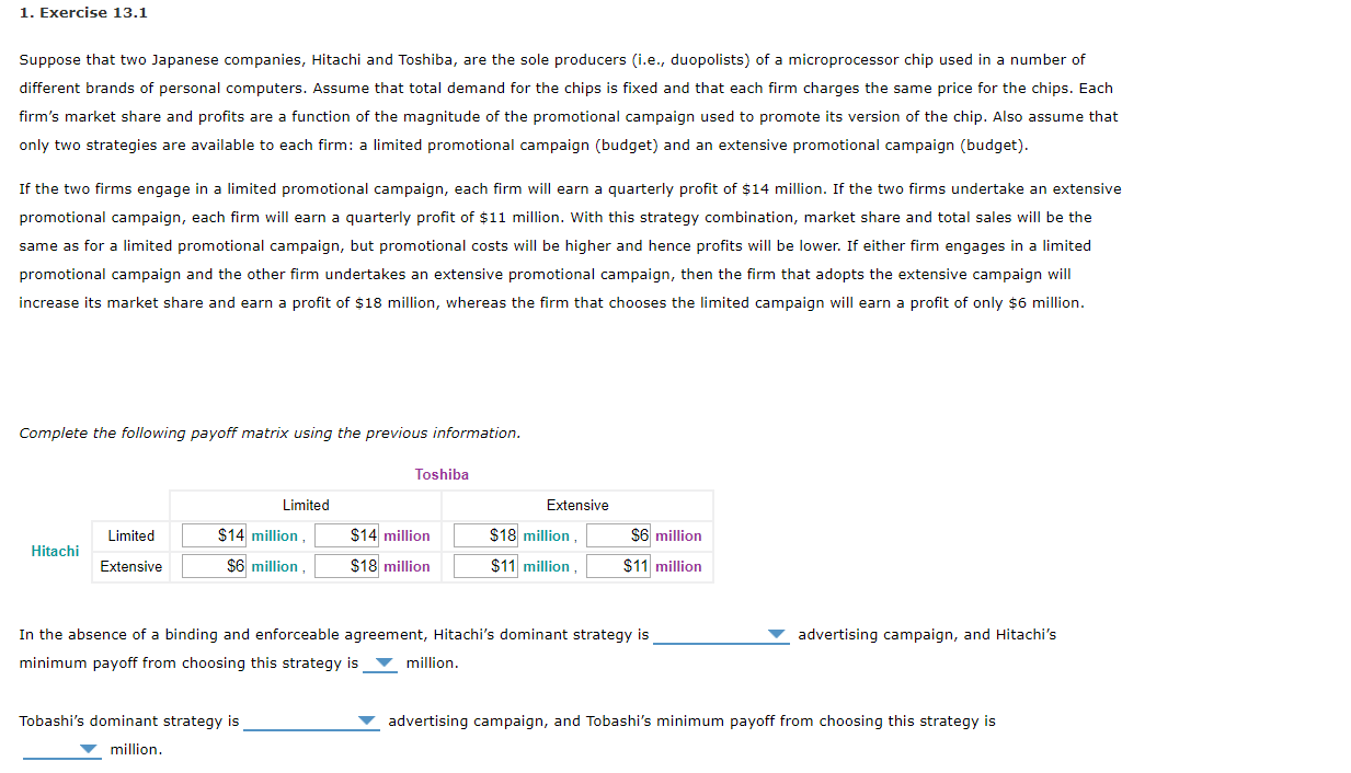 Solved 1. Exercise 13.1 Suppose that two Japanese companies, | Chegg.com Solved 1. Exercise 13.1 Suppose that two Japanese companies, | Chegg.com
