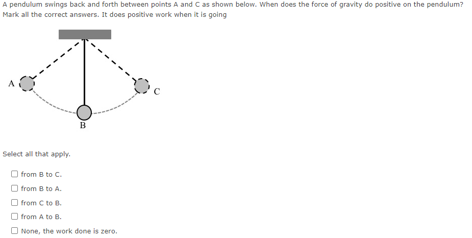 Solved A pendulum swings back and forth between points A and | Chegg.com