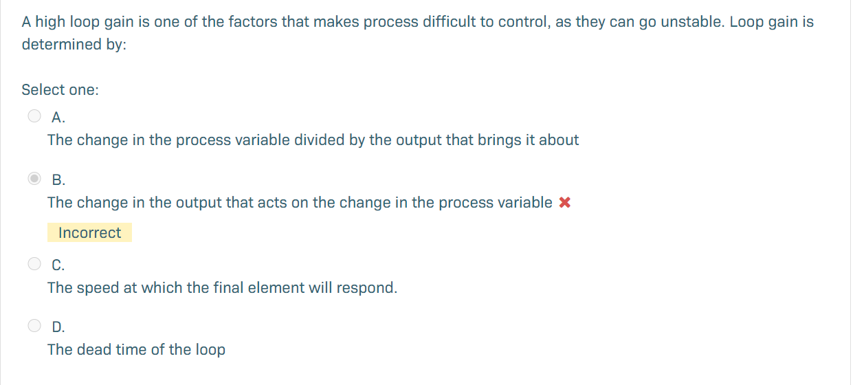 Solved A high loop gain is one of the factors that makes | Chegg.com