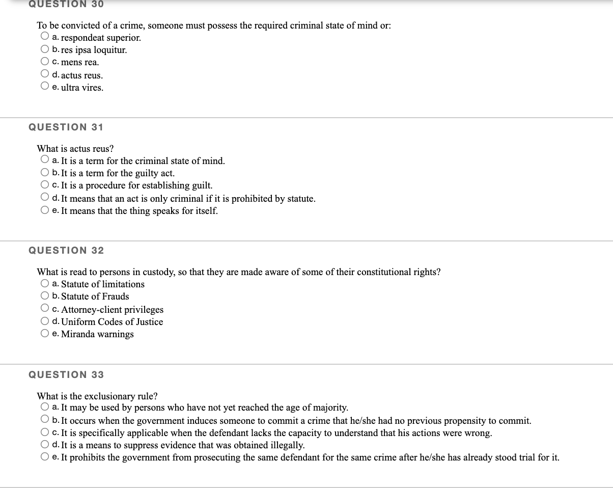 Solved QUESTION 30 To be convicted of a crime, someone must | Chegg.com