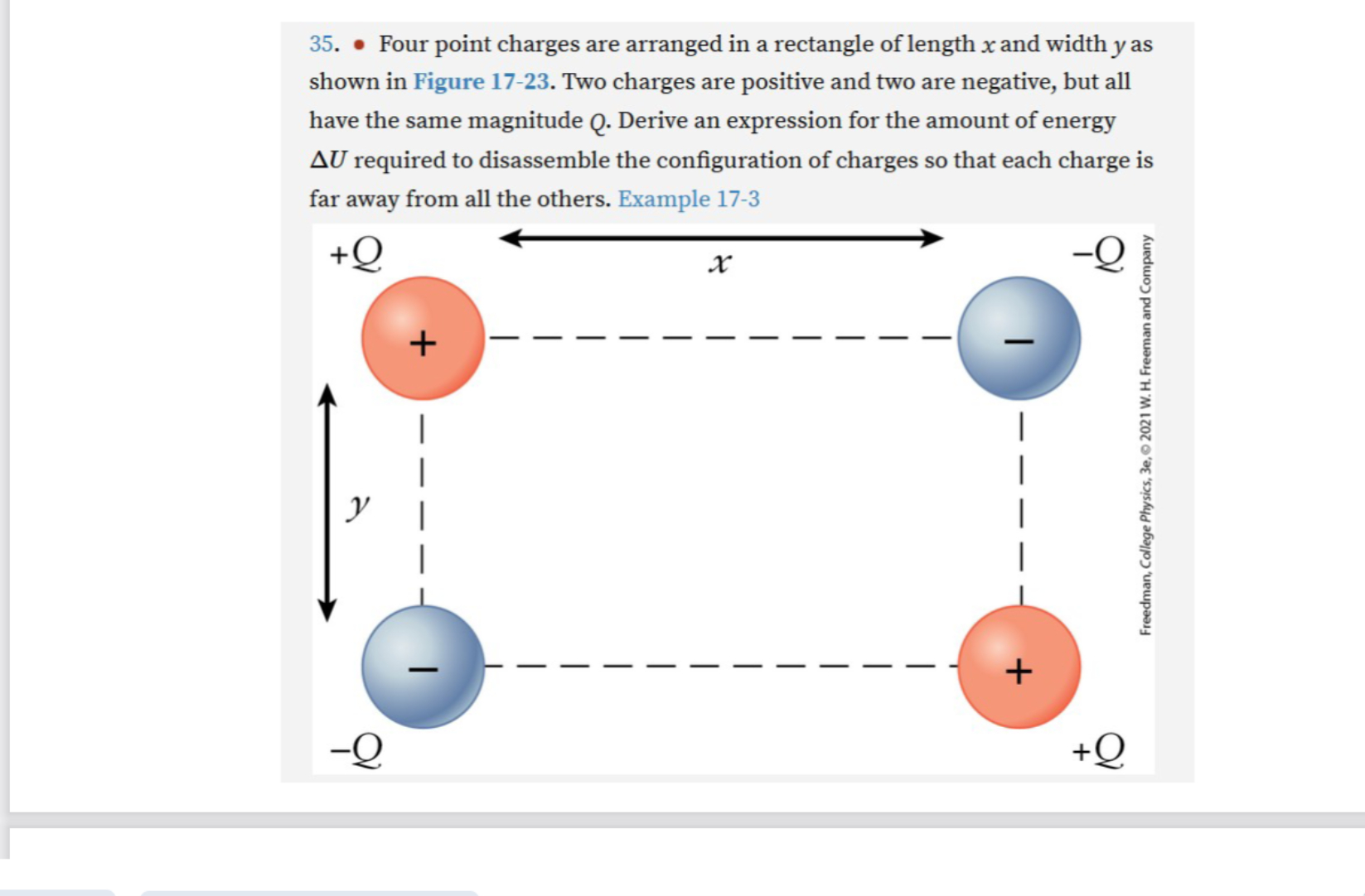 Solved Four point charges are arranged in a rectangle of | Chegg.com