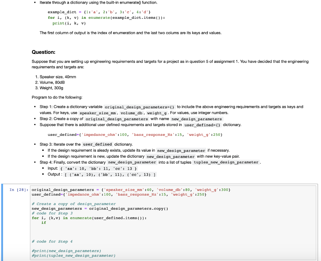 Solved Iterate through a dictionary using the built-in | Chegg.com