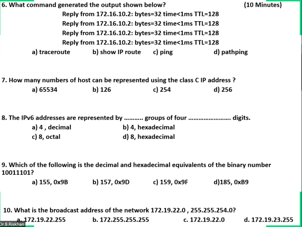 Solved 6. What command generated the output shown below? (10 | Chegg.com