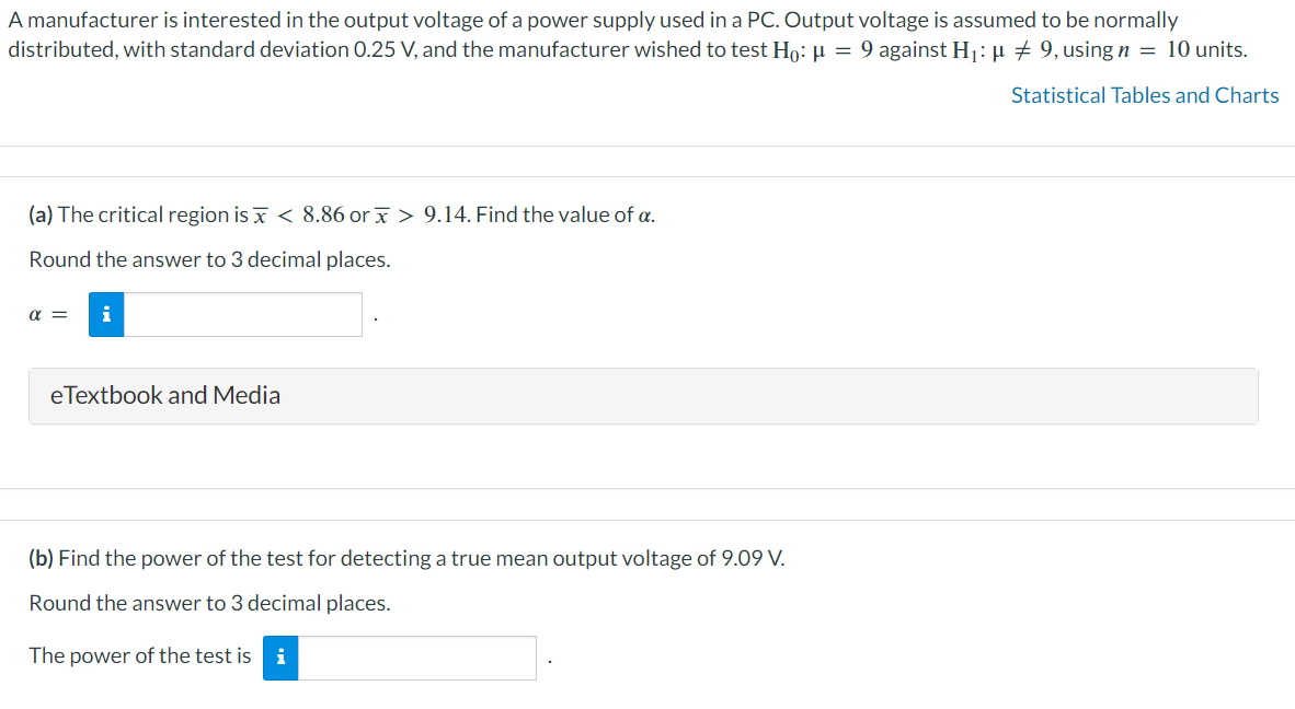 Solved A manufacturer is interested in the output voltage of | Chegg.com