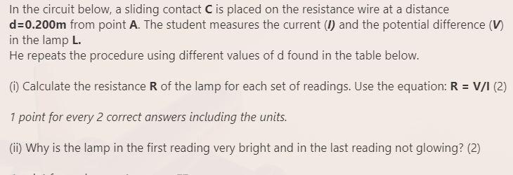 Solved In the circuit below, a sliding contact C is placed | Chegg.com
