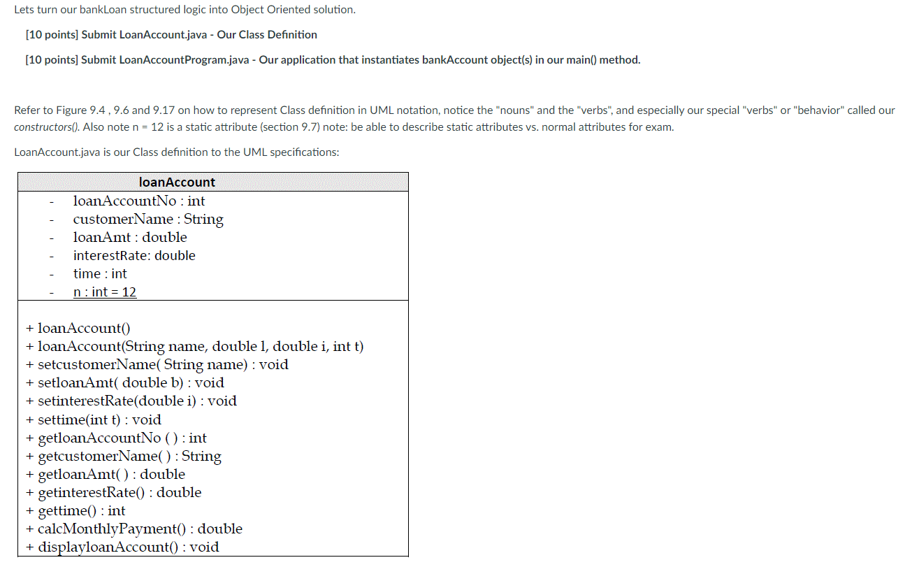 Solved This is my BankLoan.java program we used for the | Chegg.com