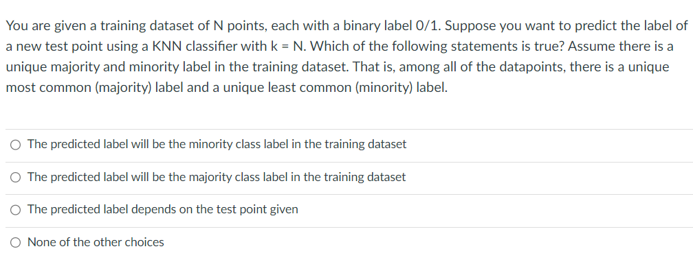 Solved You are given a training dataset of N points, each | Chegg.com