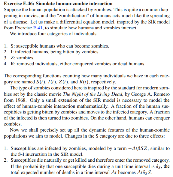Exercise E.46: Simulate human-zombie interaction | Chegg.com