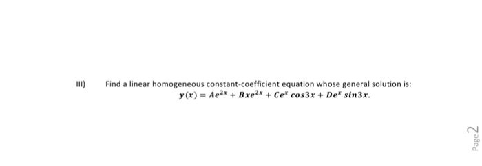 Solved Find a linear homogeneous constant-coefficient | Chegg.com