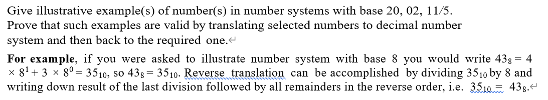 Solved Give illustrative example(s) of number(s) in number | Chegg.com