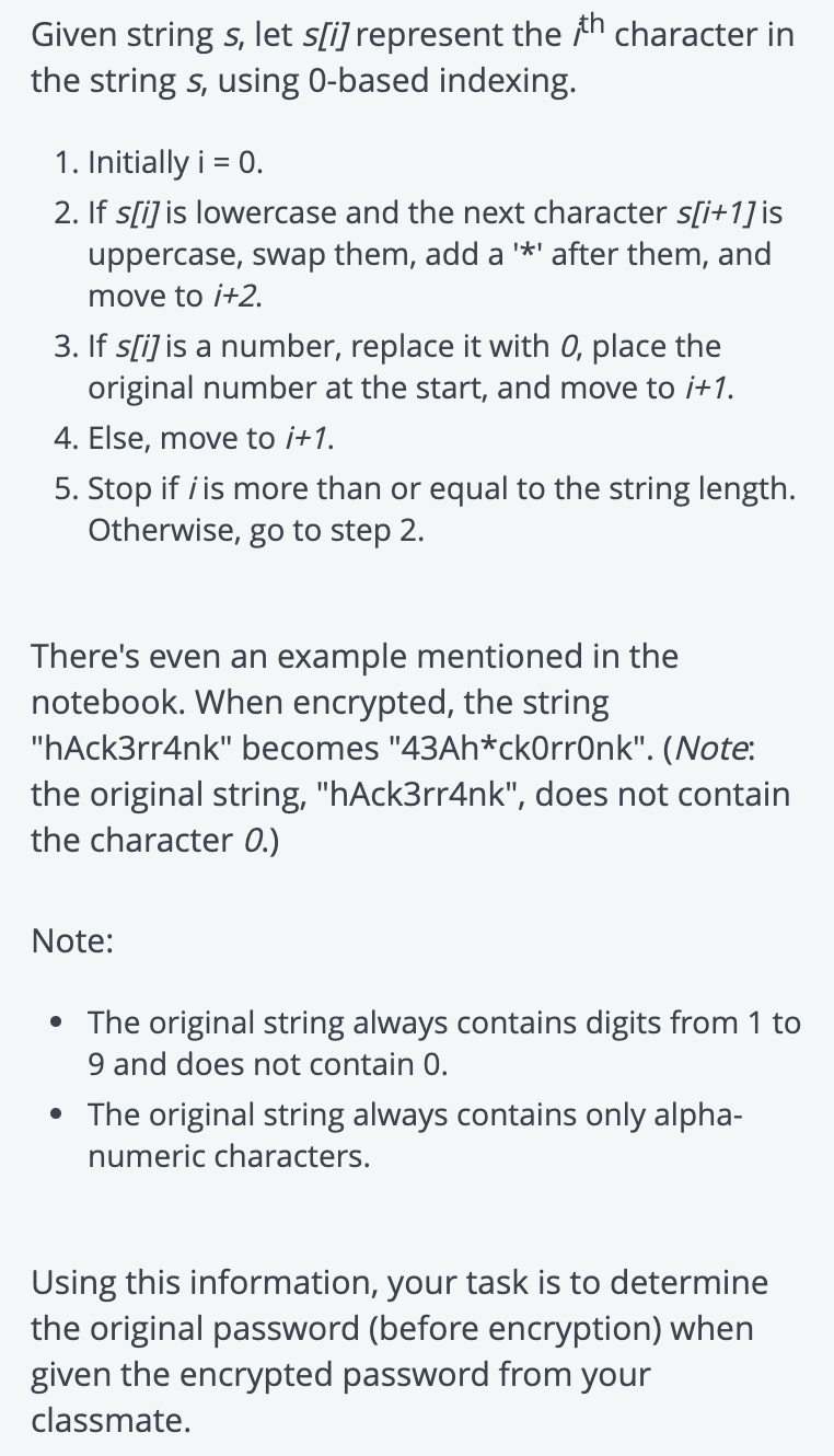 Solved Note: • The original string always contains digits | Chegg.com