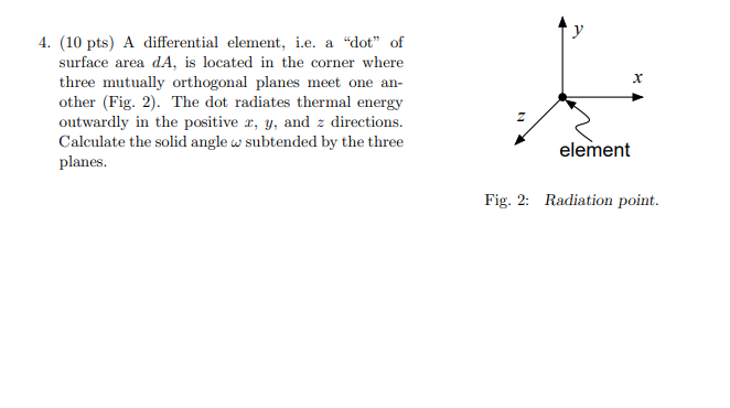 Solved A differential element, i.e. a “dot” of surface area | Chegg.com