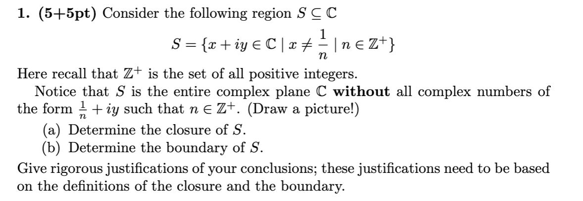 Solved 1. (5+5pt) Consider the following region SCC S xC1# | | Chegg.com